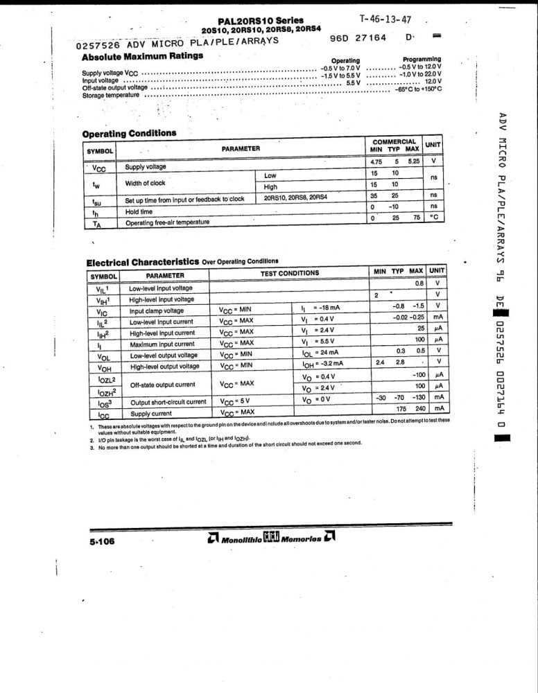 PAL20RS10 series datasheet page 4