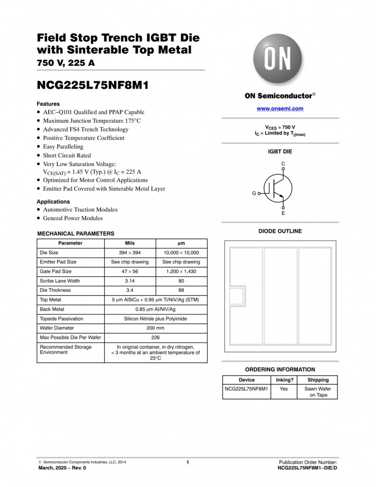 NCG225L75NF8M1 technical document page 1
