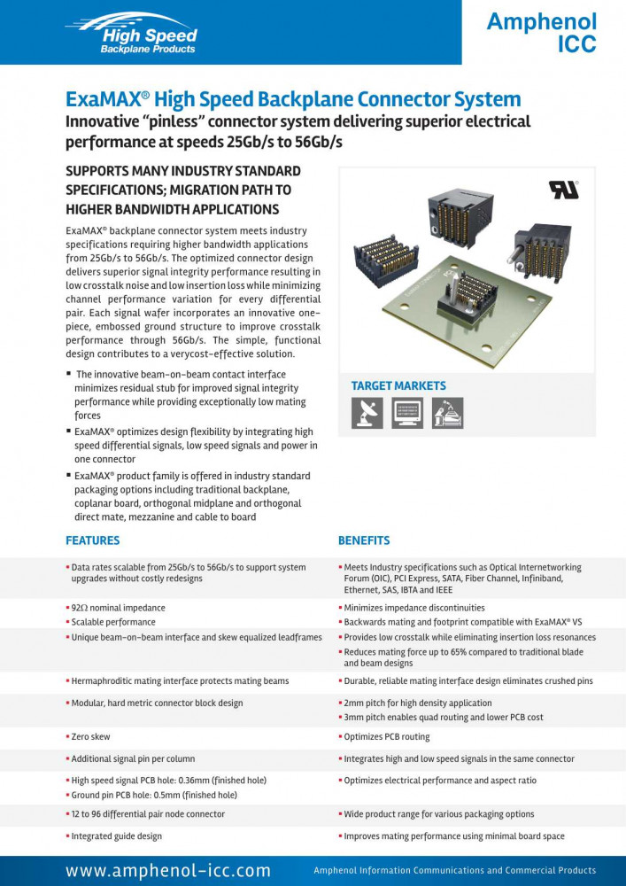Amphenol ExaMAX technical document page 1