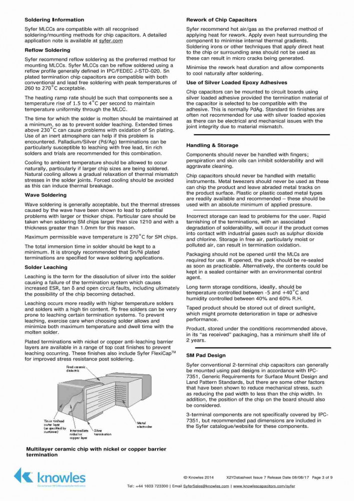 Knowles Syfer technical document page 3