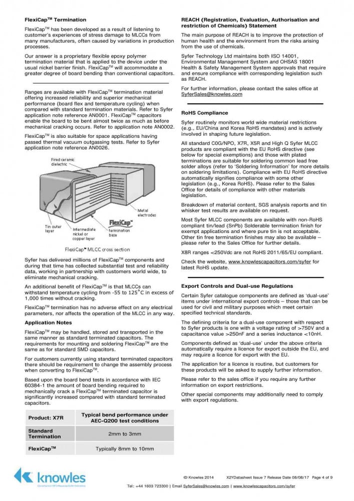 Knowles Syfer technical document page 4