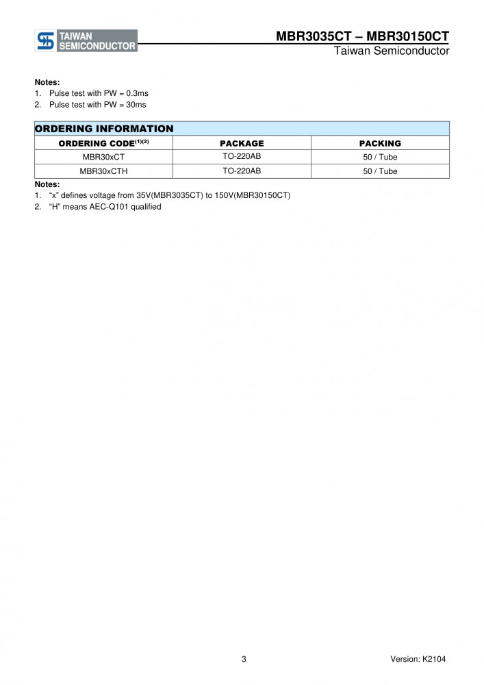 MBR3090CT datasheet page 3