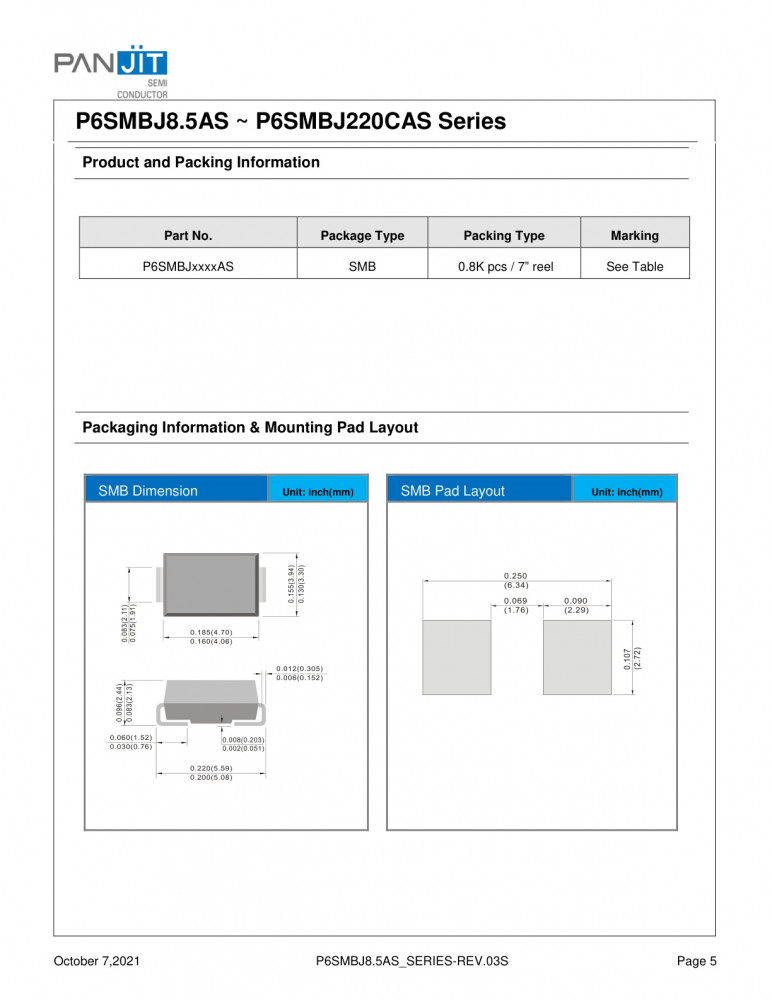 PANJIT P6SMBJ series datasheet page 5