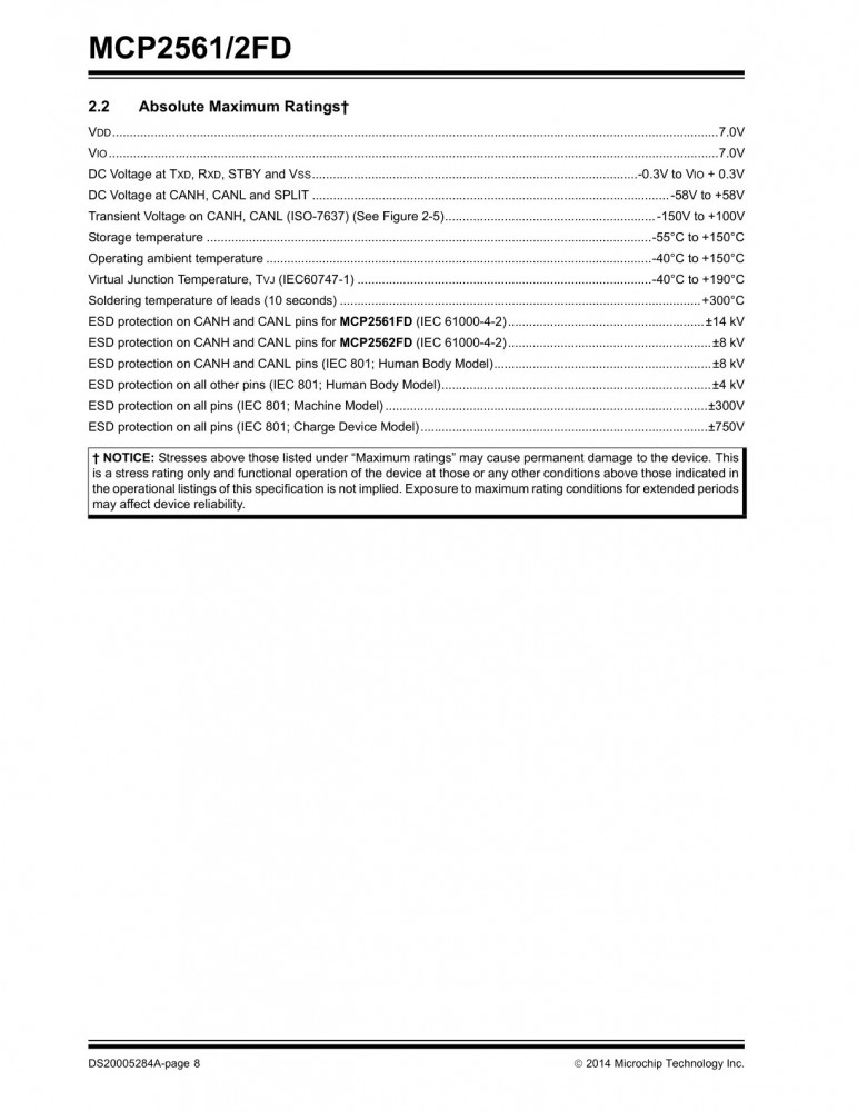 MCP2562FD datasheet page 8