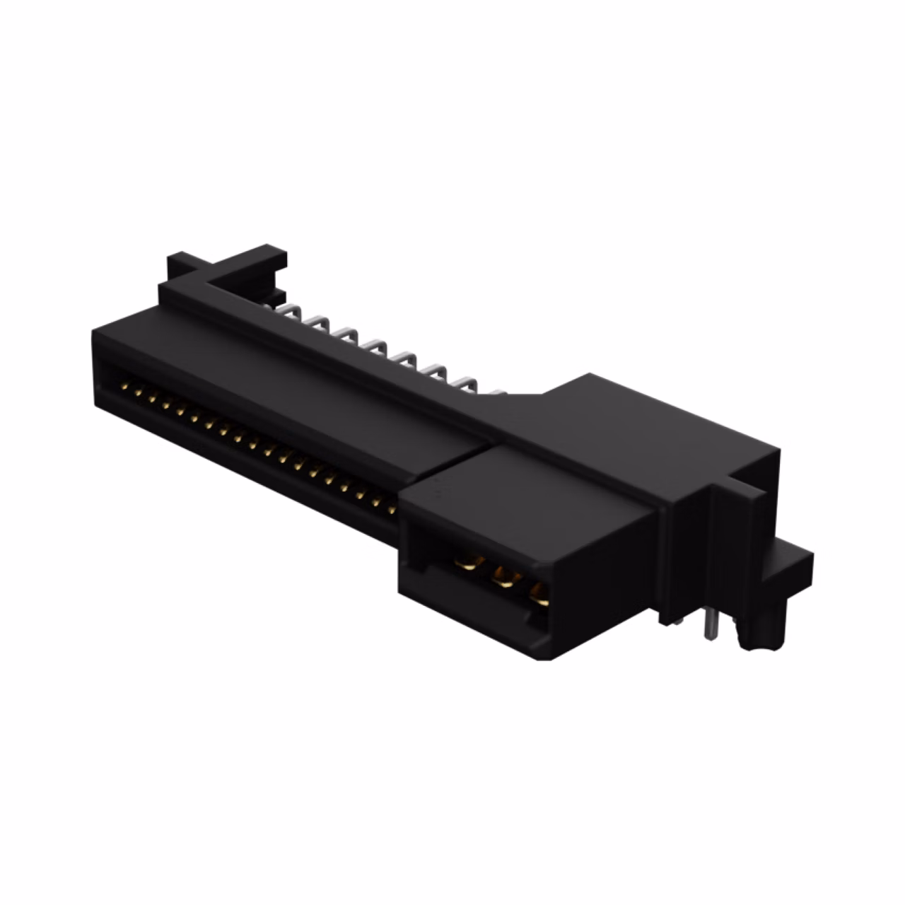 EXTreme LPHPower Receptacle Header, Right-Angle, 2 Power Contacts, 40 Signal Contacts, Select Gold (Au) Plating, for 2.36mm Thick PC Board, with Press-fit Plastic Pegs for sale
