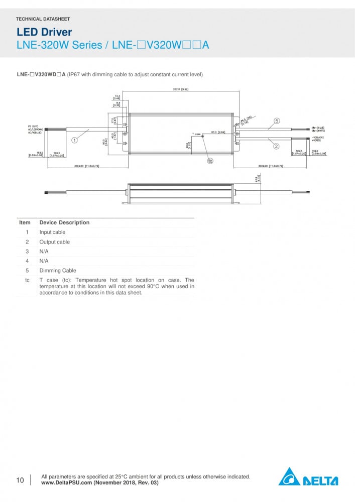 DELTA LNE-320W datasheet page 10