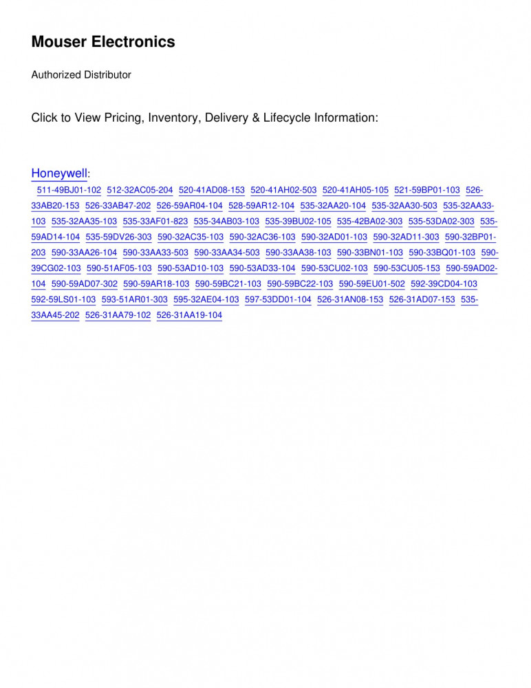 Honeywell 500 Series datasheet page 8