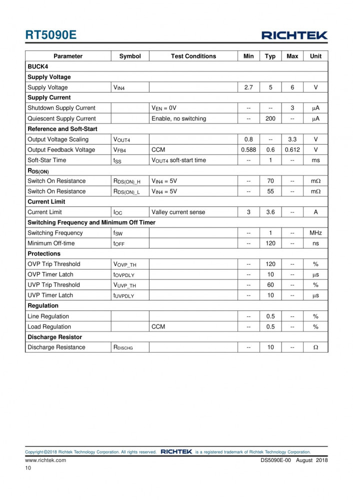 RT5090E technical document page 10