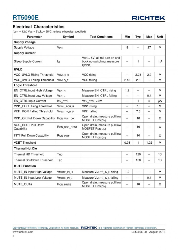 RT5090E technical document page 6