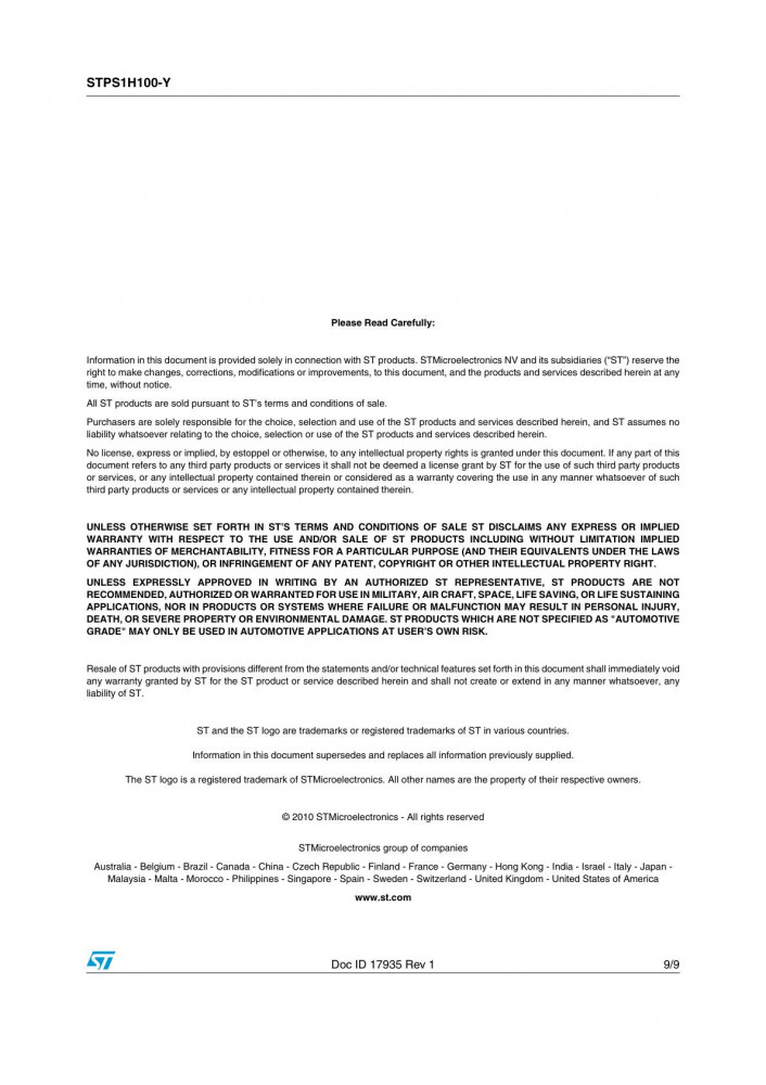 STPS1H100A datasheet page 9