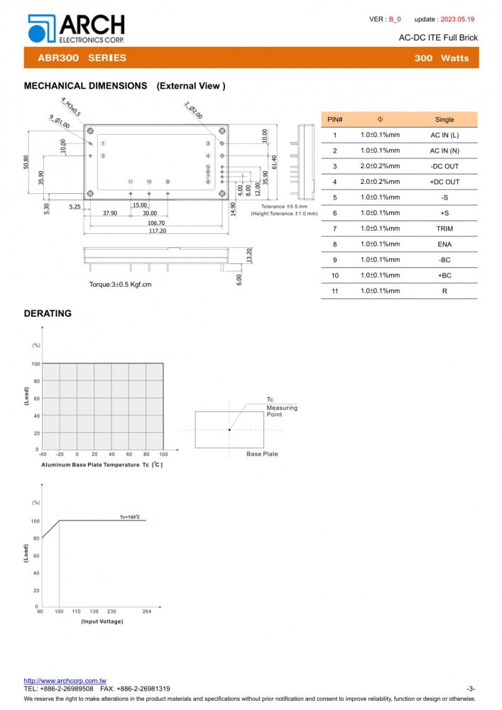 ARCH ABR300-28S datasheet page 3