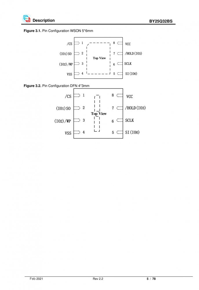 BY25Q32BSTIG(R) datasheet page 5
