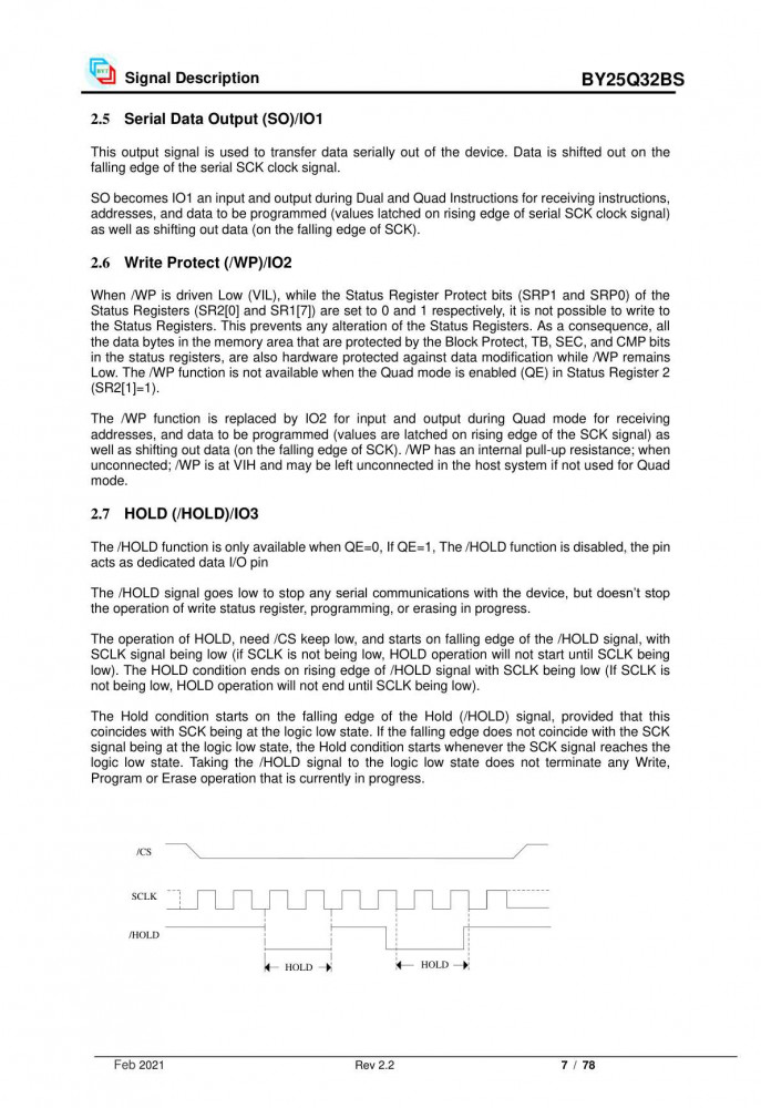 BY25Q32BSTIG(R) datasheet page 7