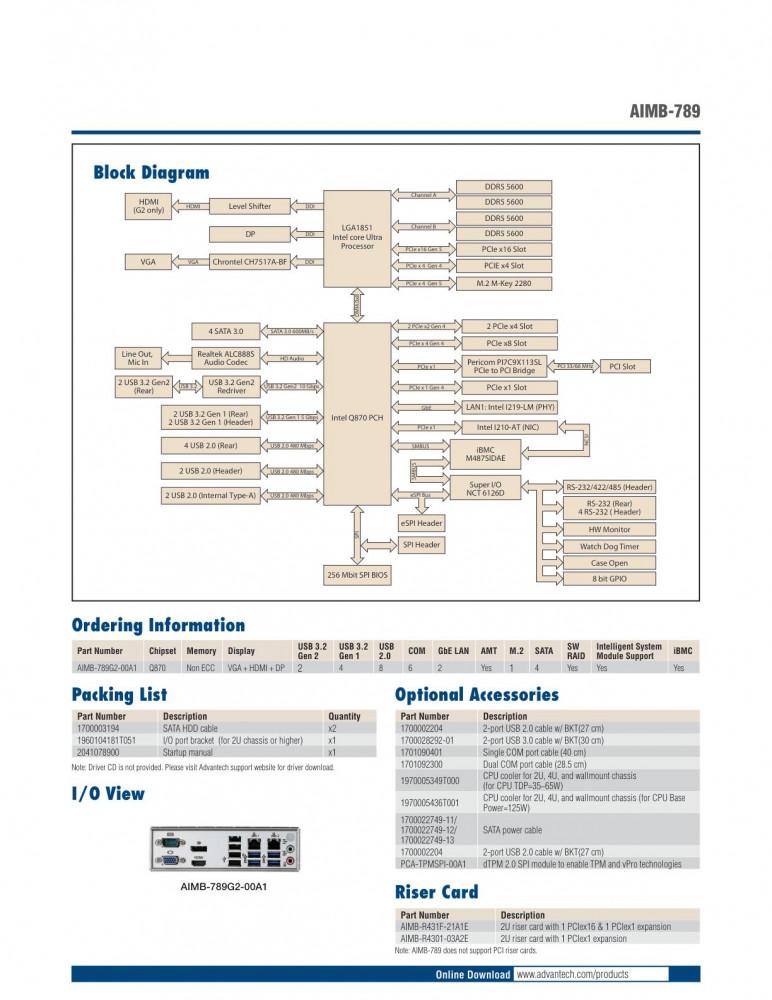 AIMB-789 product documentation page 2