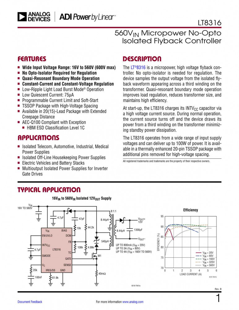 Datasheet page 1