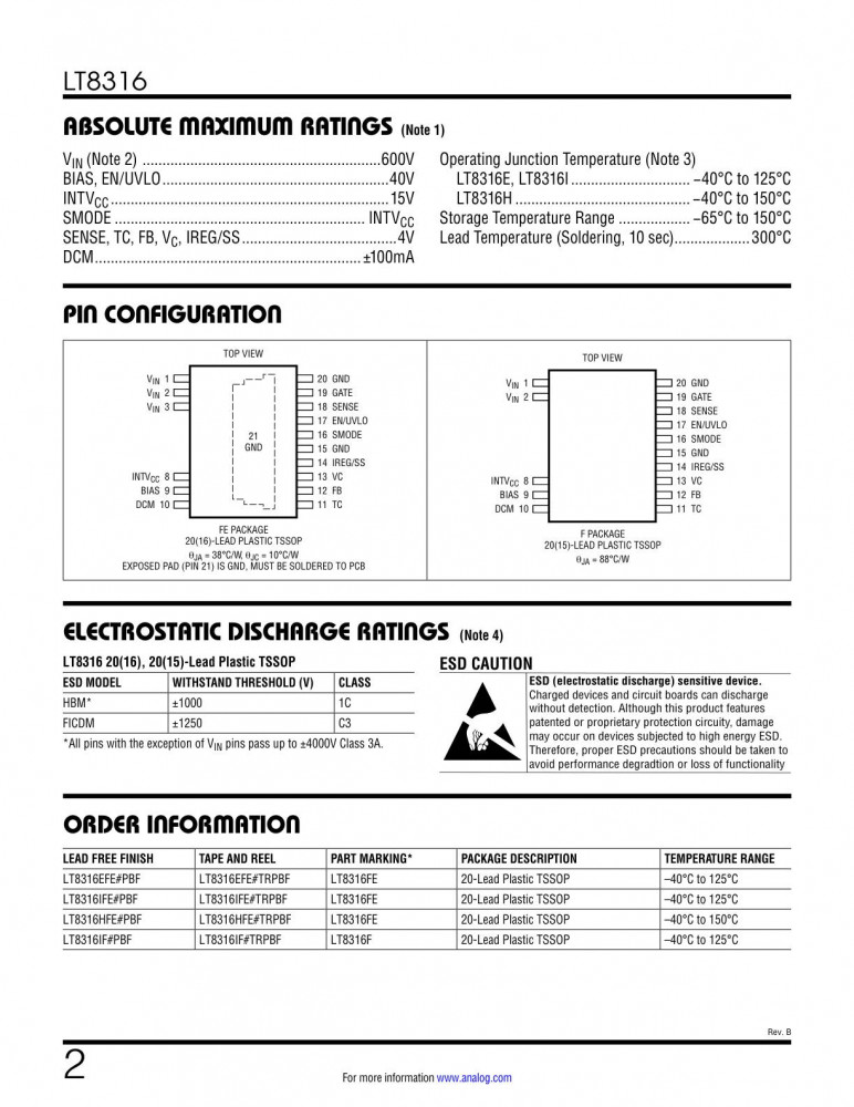 Datasheet page 2