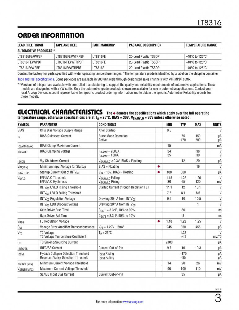 Datasheet page 3