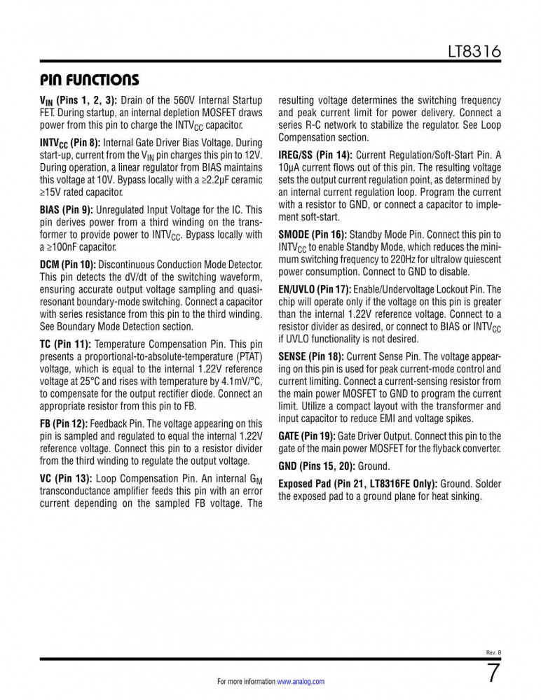 Datasheet page 7