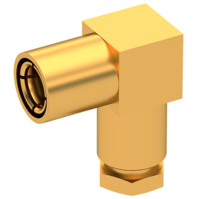 SMB / RIGHT ANGLE PLUG FEMALE SOLDER CLAMP FOR .141''/50 SR GOLD for sale