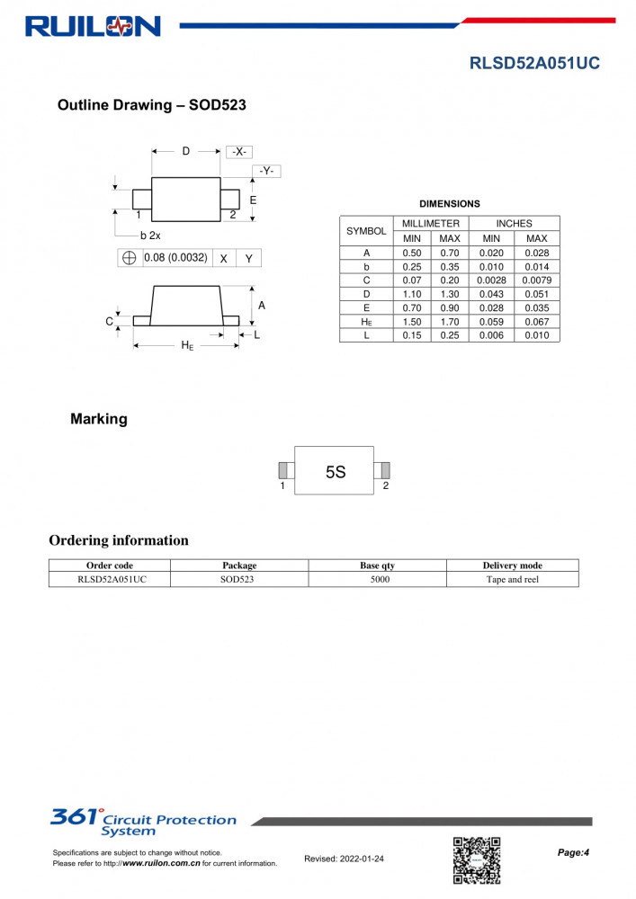 RLSD52A051UC datasheet page 4
