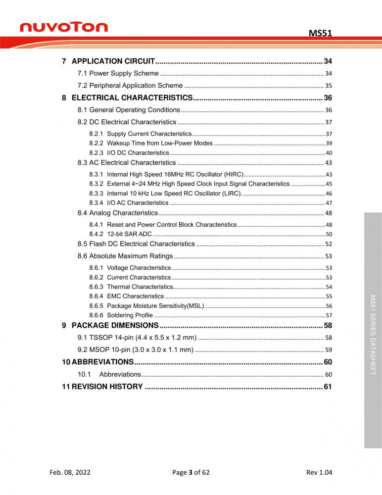 MS51 datasheet page 3