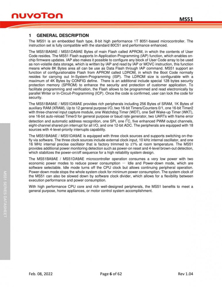 MS51 datasheet page 6