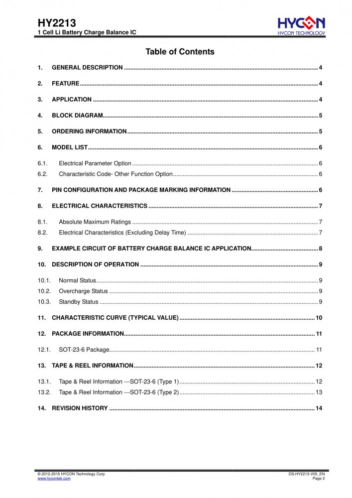 HY2213 datasheet page 2