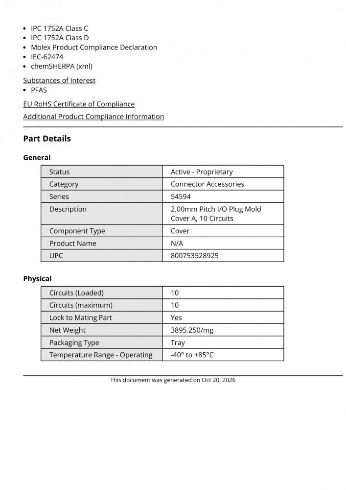 Document image 2 for MOLEX 545941015