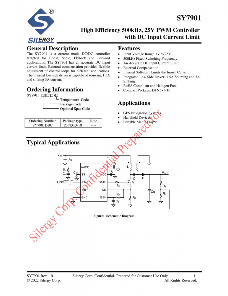 SY7901DBC datasheet page 1