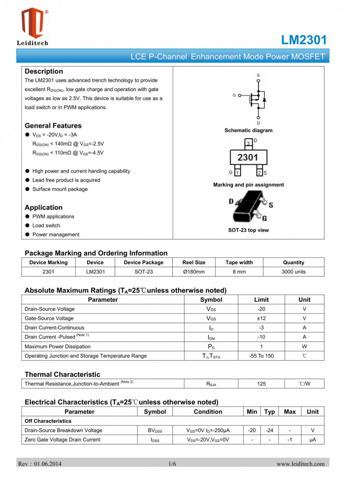 LM2301 datasheet page 1