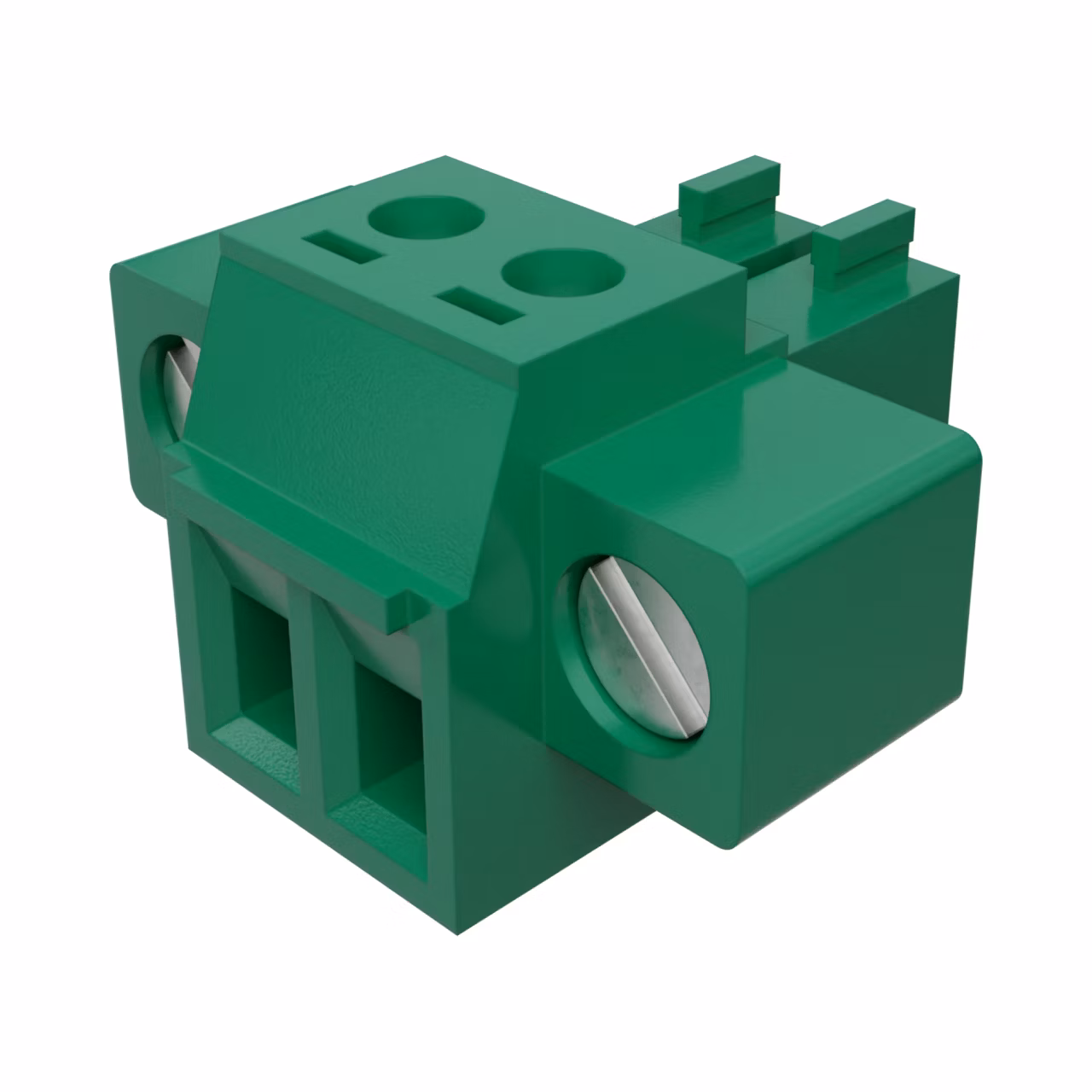 3.81mm Pitch Eurostyle Horizontal Plug, with Retention Screws and Standard Imprinting, Green Housing, Gold (Au) Plated, 2 Circuits for sale