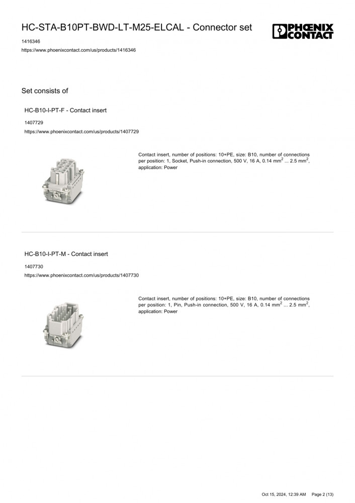 Phoenix Contact 1416346 technical document page 2
