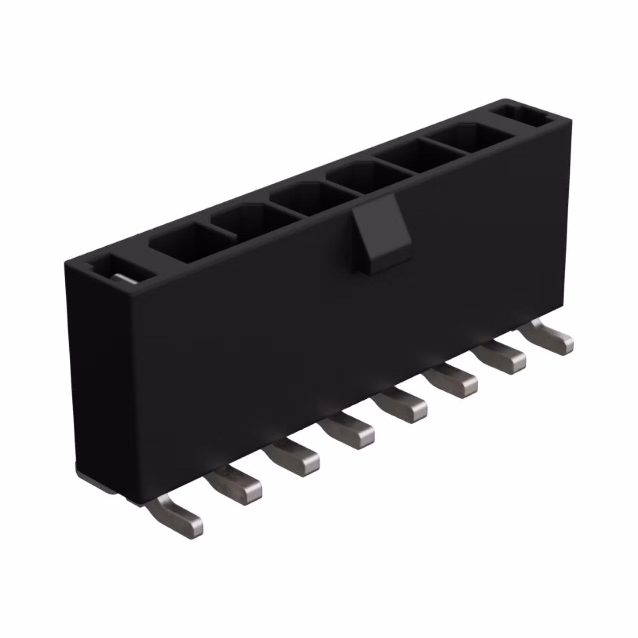 Mini-Fit Max Vertical Header, Single Row, Surface Mount, 6 Circuits, Matte Tin (Sn) Plating, Black, Glow-Wire Capable, Tape and Reel for sale