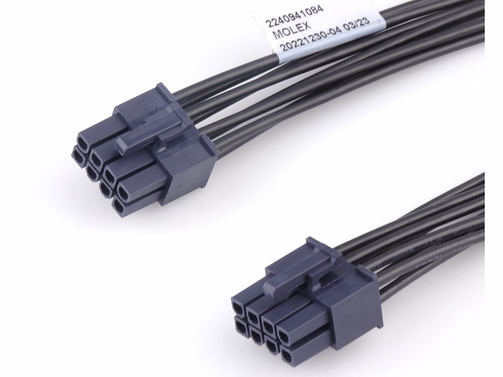 Mini-Fit Versa-to-Pigtail Off-the-Shelf (OTS) Cable Assembly, 4.20mm Pitch, Dual Row, 600.00mm Length, 8 Circuits, Black
