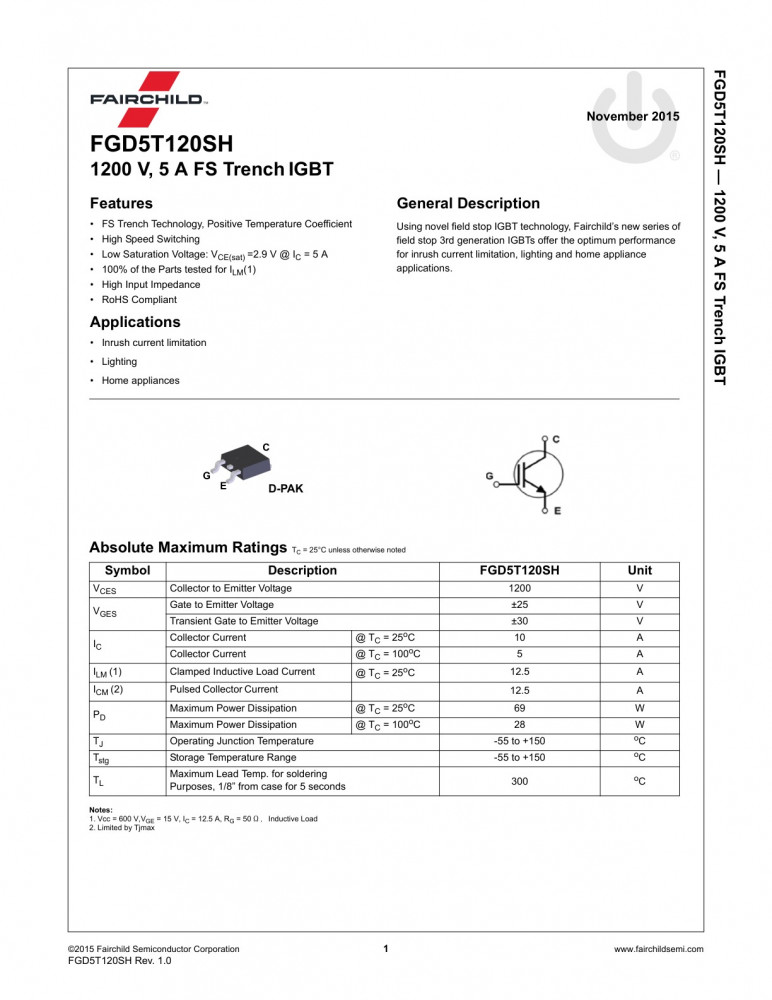 FGD5T120SH datasheet page 2