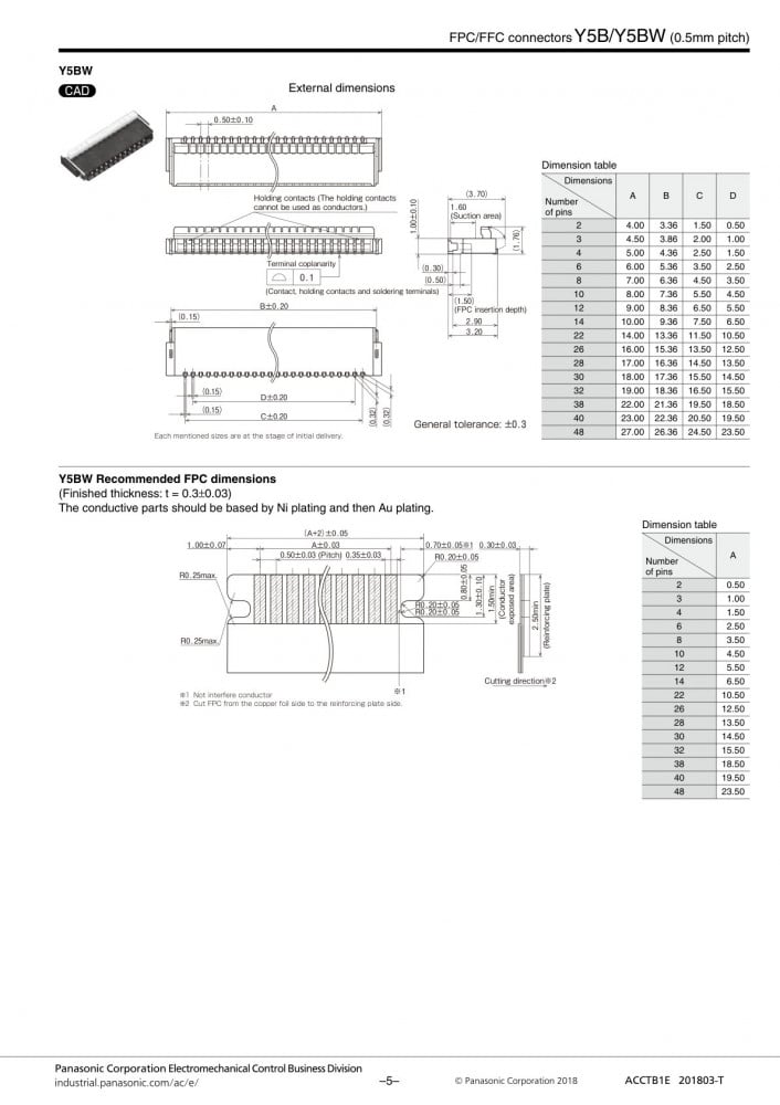 Panasonic AYF532865T datasheet page 5