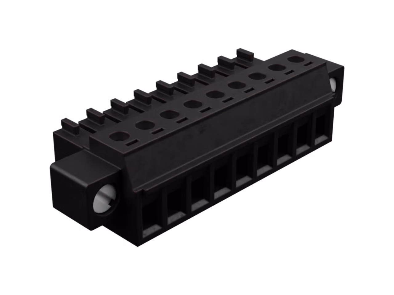3.81mm Pitch Eurostyle Horizontal Plug, with Retention Screws, Gold (Au) Plated, Black, 9 Circuits for sale