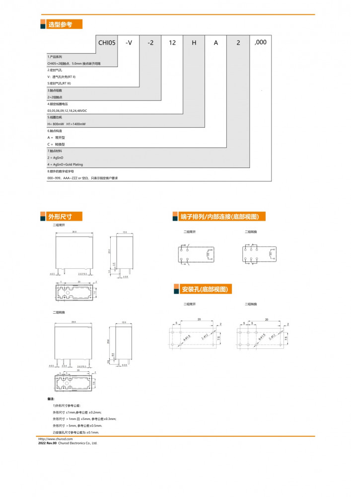 CHI05-S-212H1A2 technical document page 2