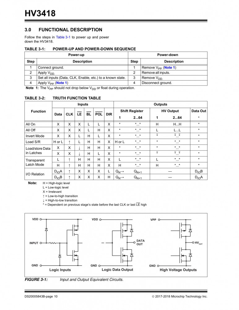 HV3418 datasheet page 10