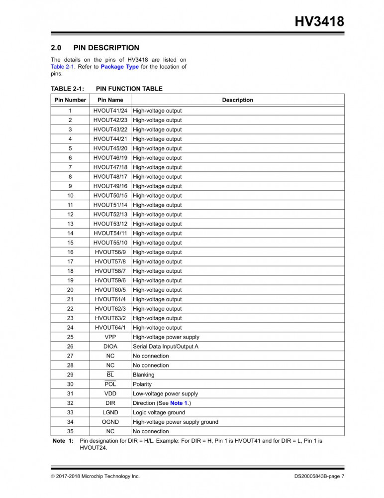 HV3418 datasheet page 7