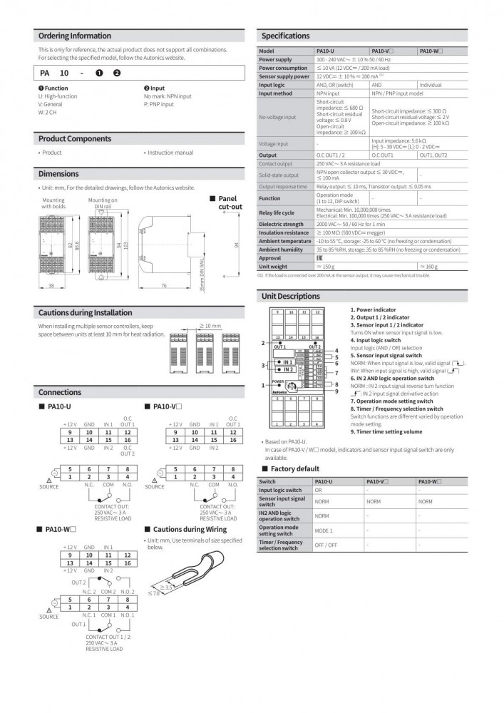 PA10 Series manual page 2