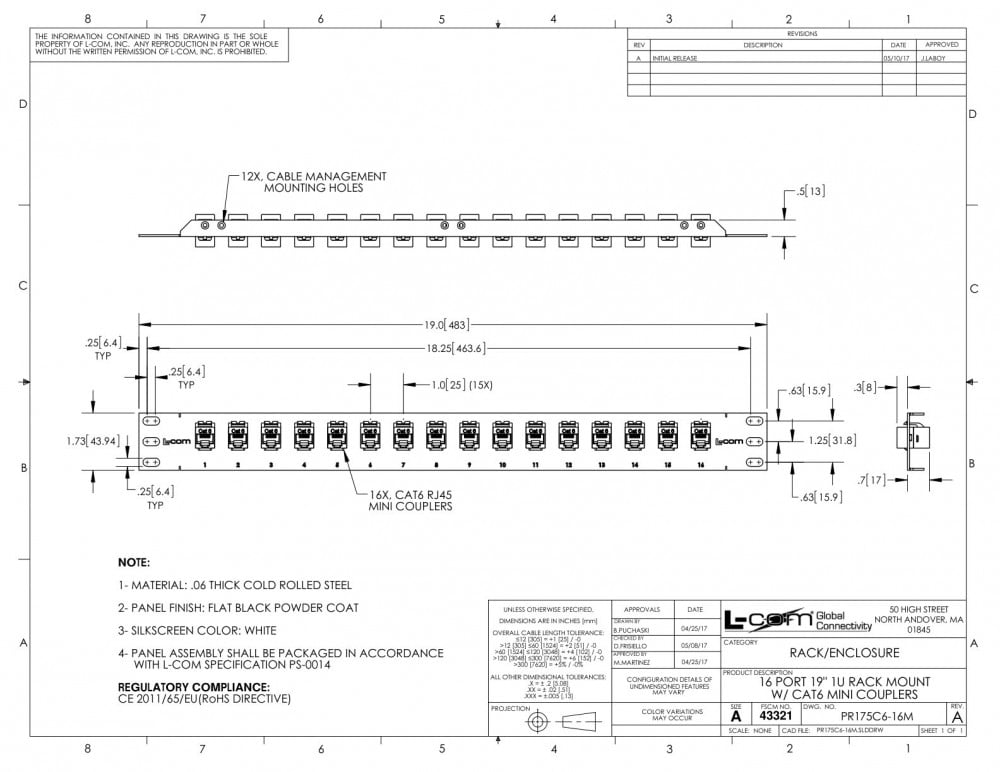 PR175C6-16M technical document preview