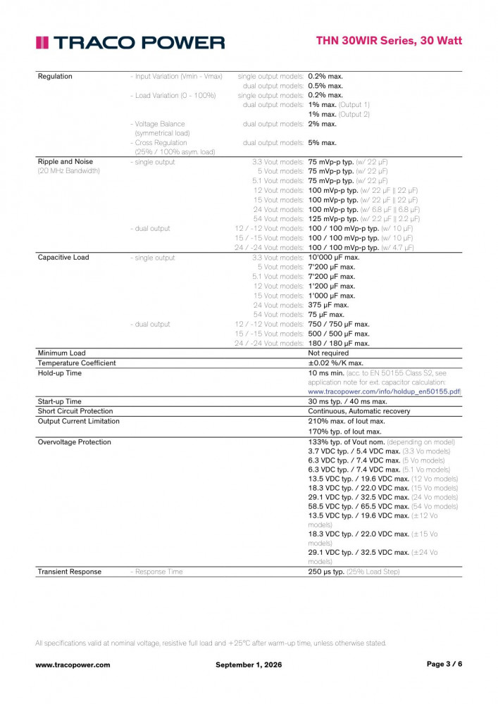 THN 30WIR technical document page 3