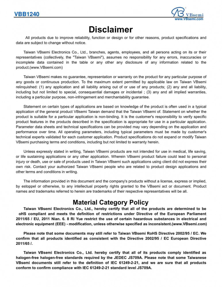 VBB1240 datasheet page 9