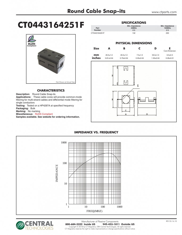Central CT0443164251F technical document