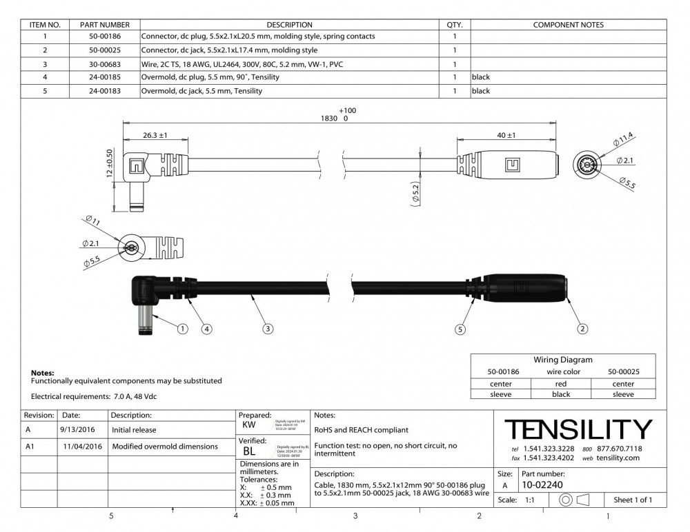 Technical drawing page for Tensility International model 10-02240