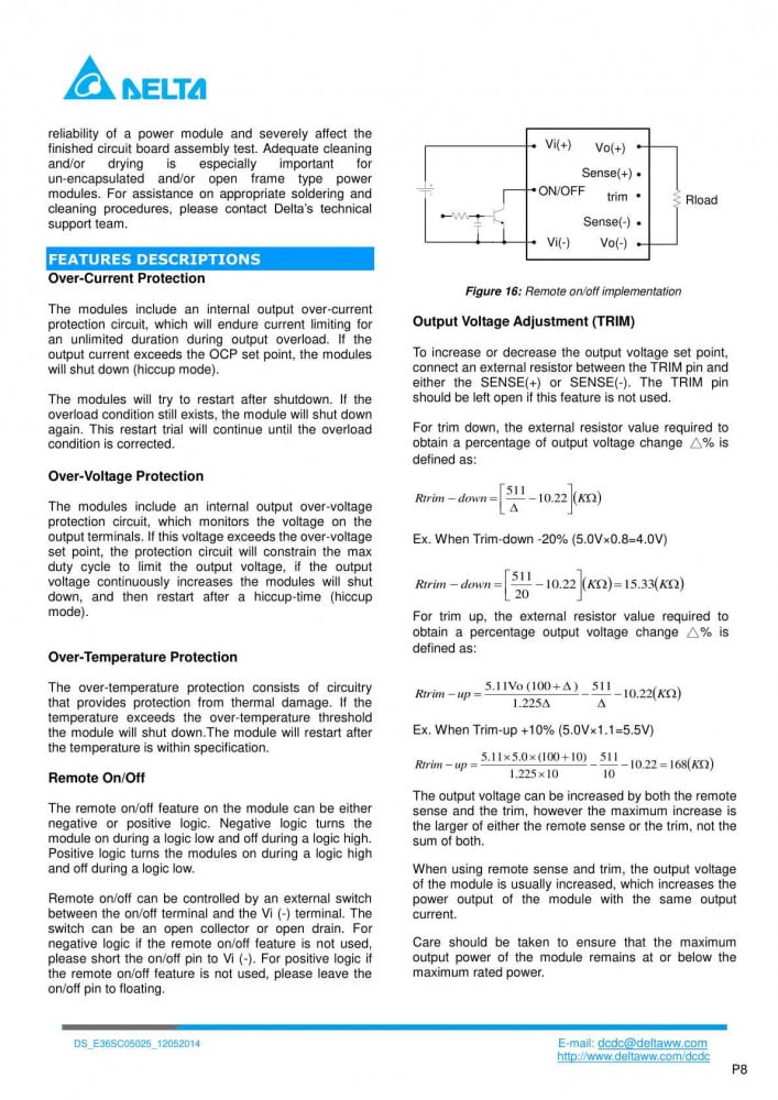 DELTA E36SC05025NRFA datasheet page 8