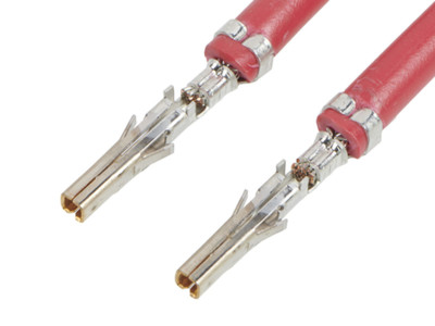 Pre-Crimped Lead Mini-Fit Jr. Female-to-Mini-Fit Jr. Female, Gold (Au) Plating, 450.00mm Length, 16 AWG, Red for sale