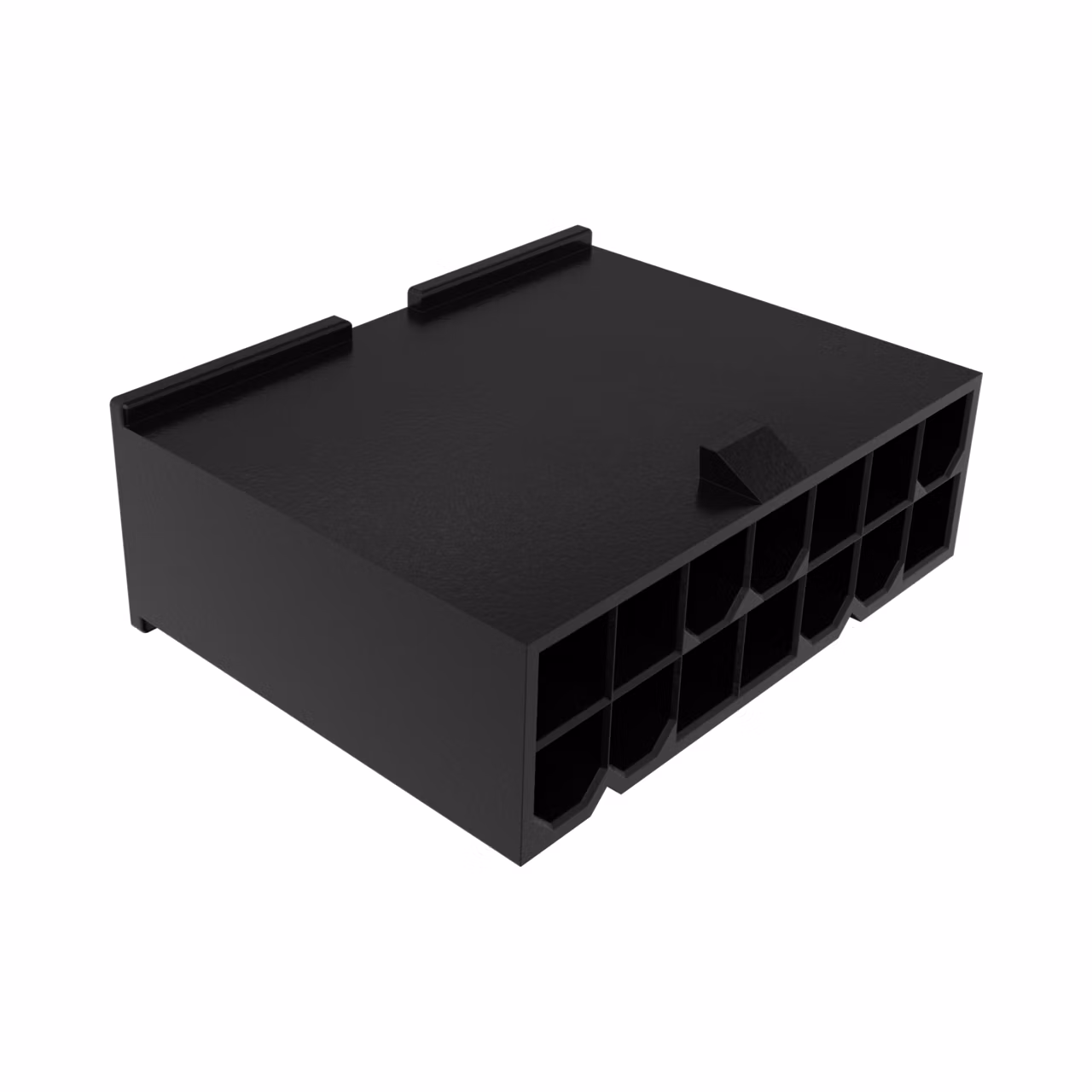 Mini-Fit Jr. Plug Housing, Dual Row without Panel Mount Ears, Nylon 6/6, UL 94V-2, 12 Circuits, Glow-Wire Capable, Black