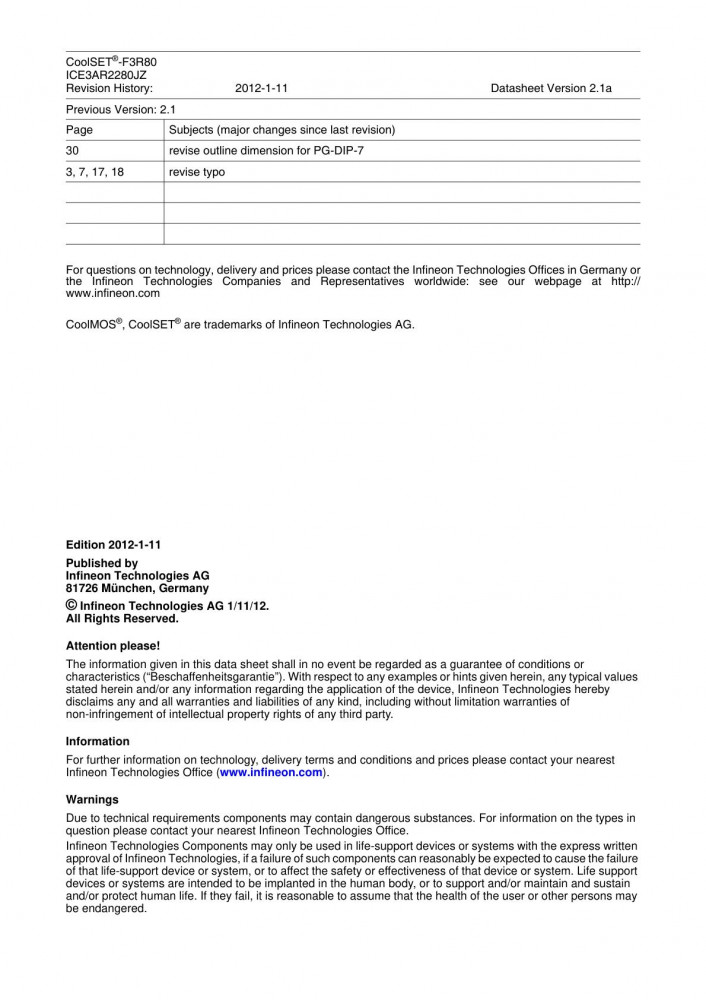 ICE3AR2280JZ datasheet page 2